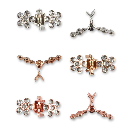 Mini Metal Rhinestone Claw Clips 6pk