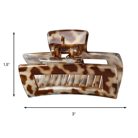 Open Cut Rectangle Claw Clips 3pk
